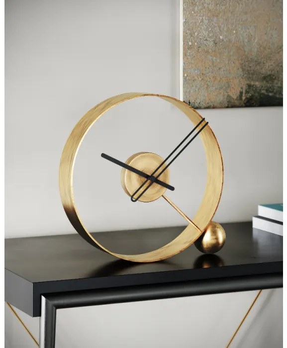 Mclocks Designové stolní hodiny Endless antik gold/black 32cm