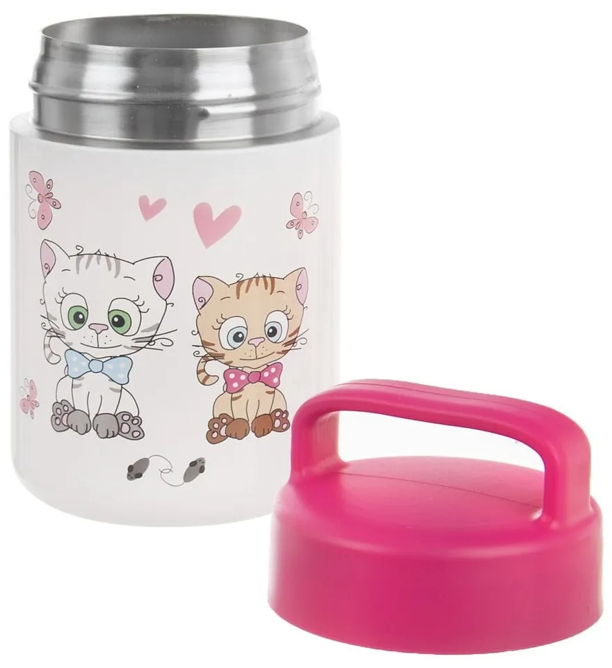 Termoska na jídlo z nerezové oceli Orion Kittens, 480 ml