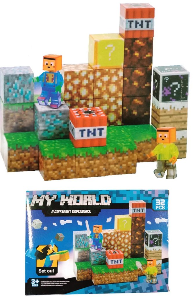 Toybit magnetická stavebnice minecraft tnt creative world 32 ks