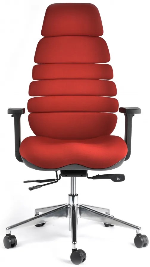 MERCURY STAR Kancelářská ergonomická židle SPINE s podhlavníkem — látka, nosnost 130 kg Šedá