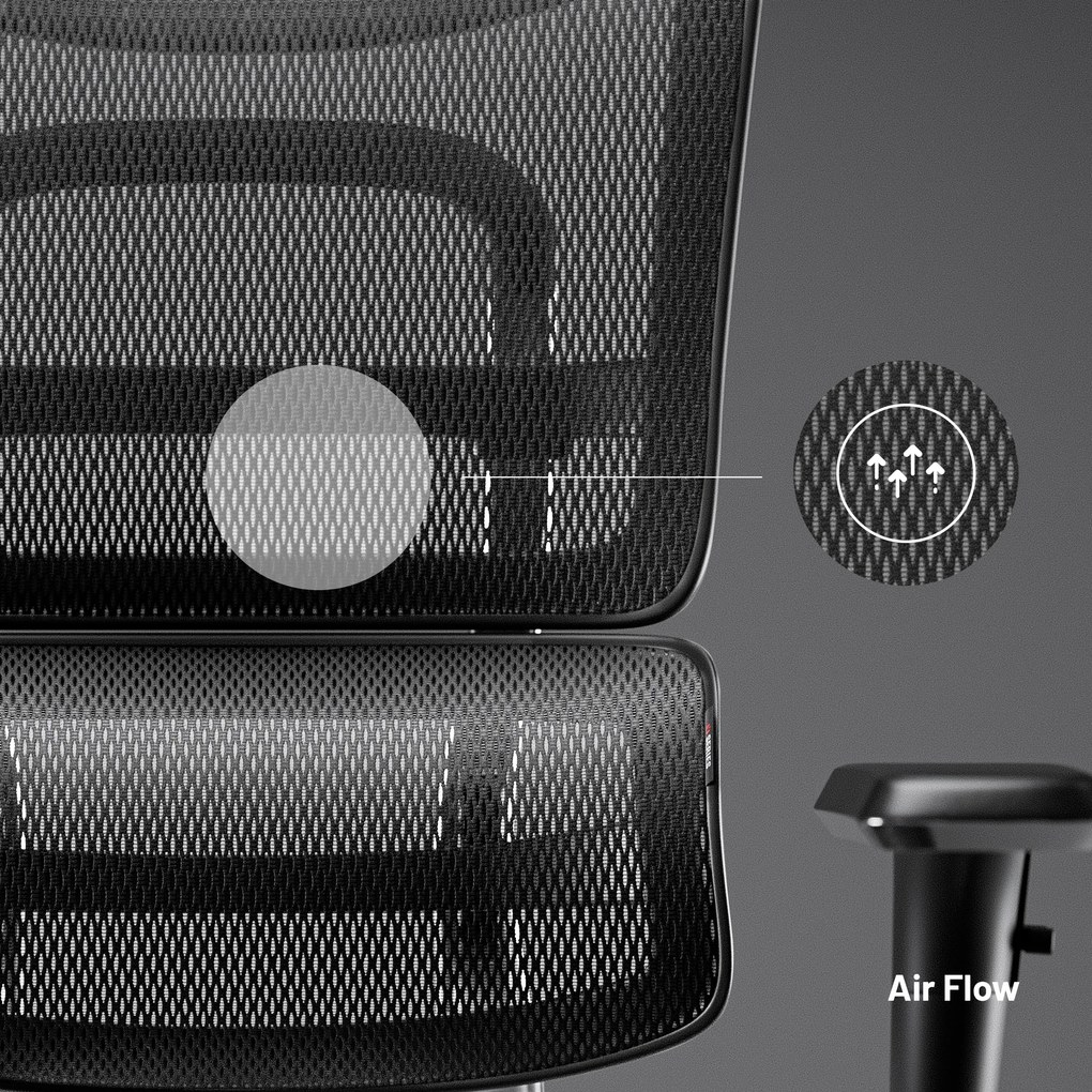 Ergonomická kancelářská židle s podnožkou Normal Size, černý-šedý: Diablo V-Master