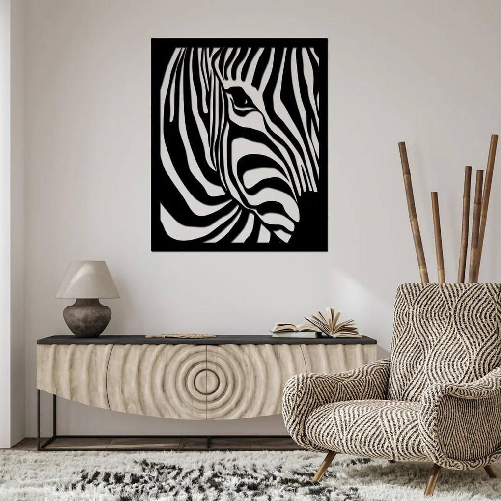 dřevo života Dřevěný obraz na zeď ZEBRA Rozměry (cm): 30x36, Barevný vzor: Šedá