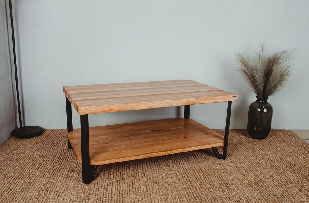 Wudboys Konferenční stůl THICK No.3 Barva kovu: Bílá, Dřevo: Dub, Rozměr: 1100X600, moderní skandinávský styl