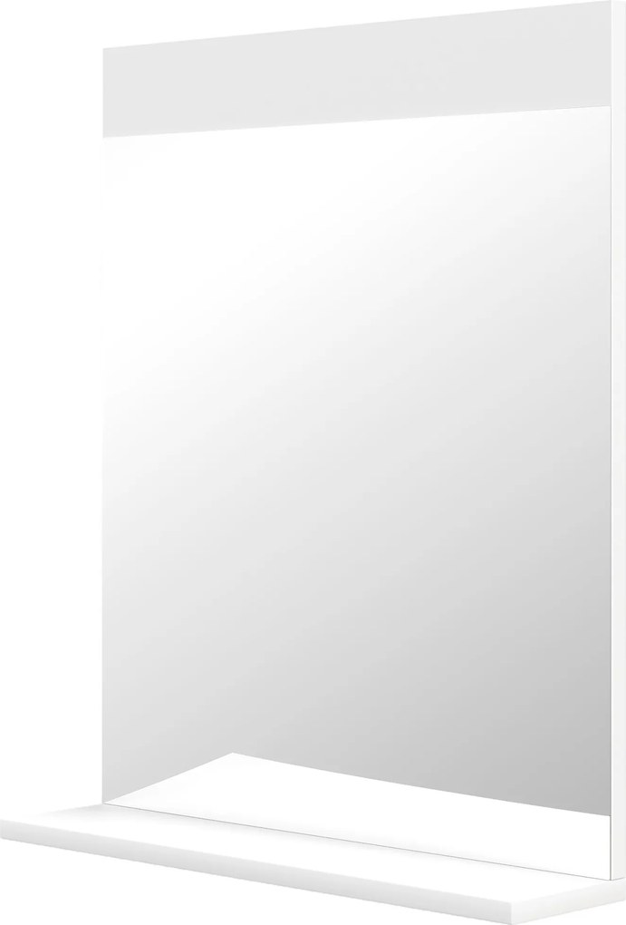 HOMCOM Zrcadlo do koupelny s otevřenou policí pro předsíně 50x12x60 cm Bílá