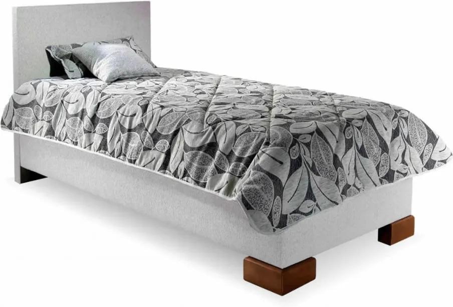 Zvýšená čalouněná postel s úložným prostorem Quatro , Ekokůže krémová