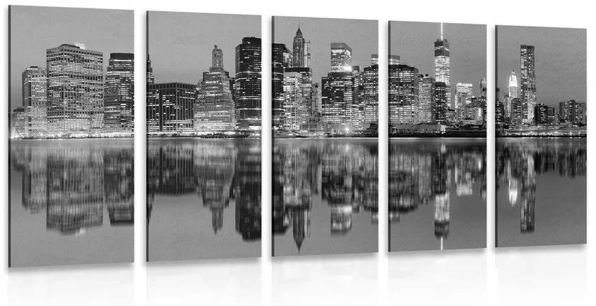 5-dílný obraz město Manhattan v černobílém provedení Varianta: 100x50