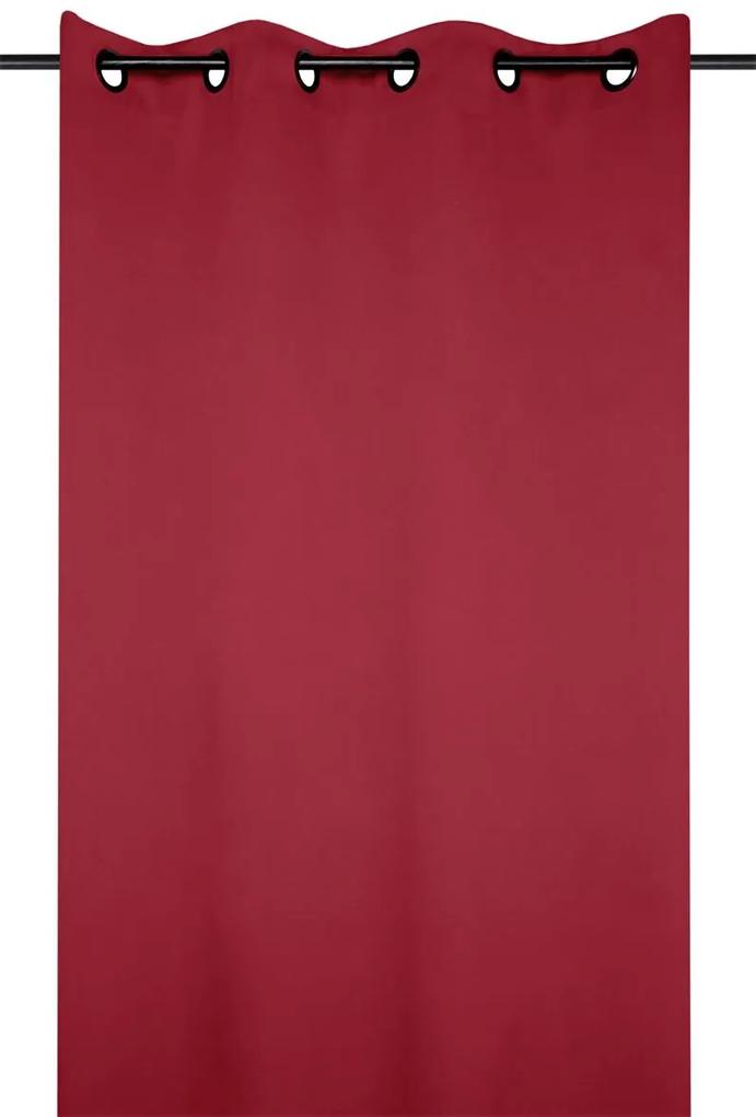 Dekorační závěs "BLACKOUT" zatemňující s kroužky NOTTINO (cena za 1 kus) 135x250 cm, červená, France