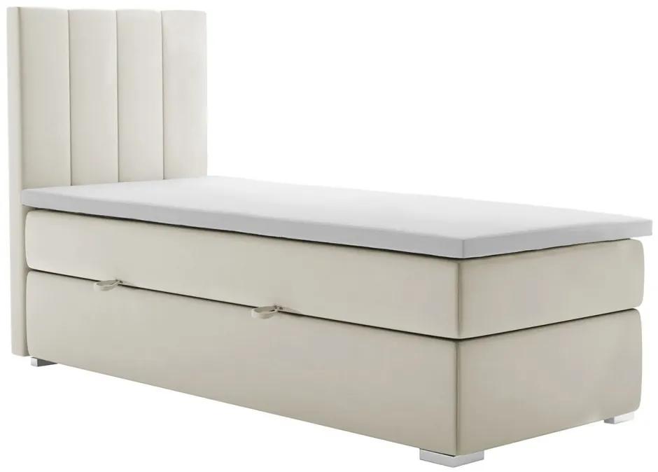 Luxusní jednolůžková postel CALINA 80x200 cm Pravá Béžová