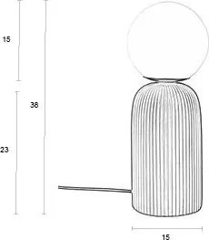 Modrá keramická stolní lampa se skleněným stínidlem (výška 38 cm) Dash – Zuiver