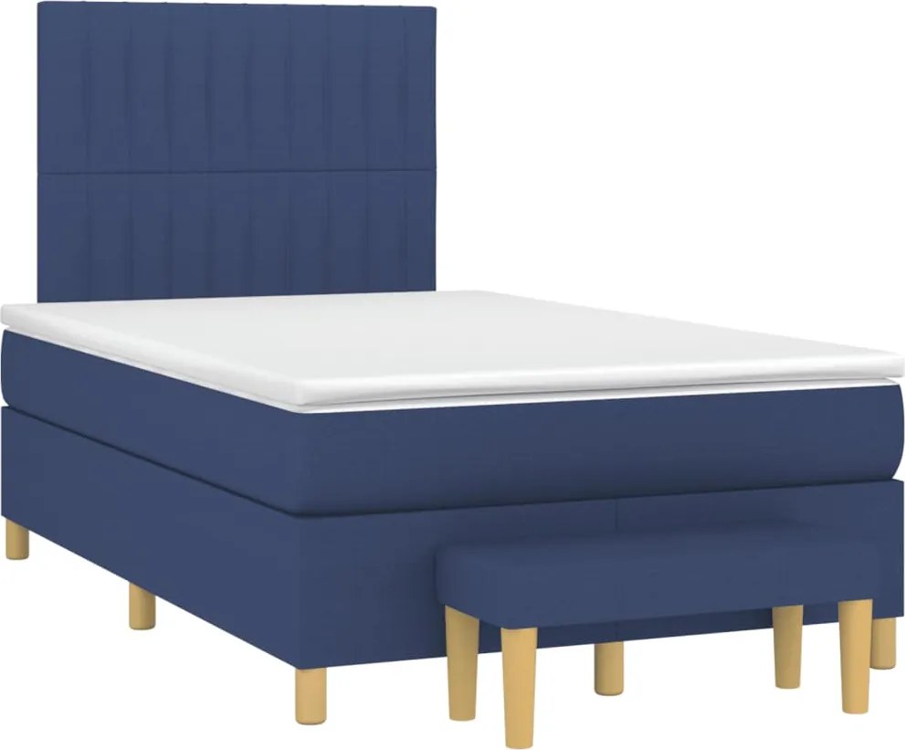 Box spring postel s matrací modrá 120x200 cm textil 3137307