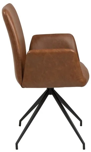 Designové otočné křeslo Allison koňakové - skladem