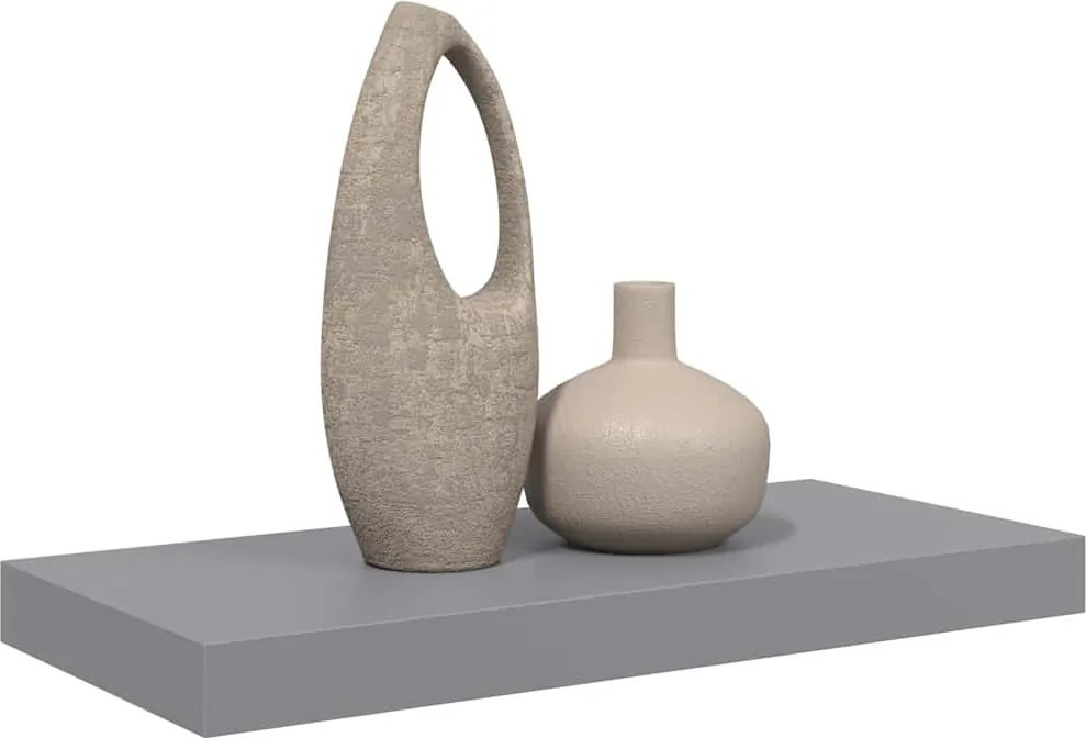 Plovoucí nástěnná police šedá 50 x 23,5 x 3,8 cm MDF 323850