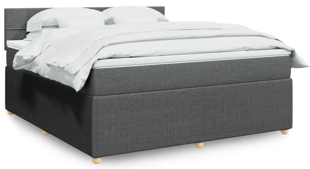 Box spring postel s matrací tmavě šedá 120x190 cm textil