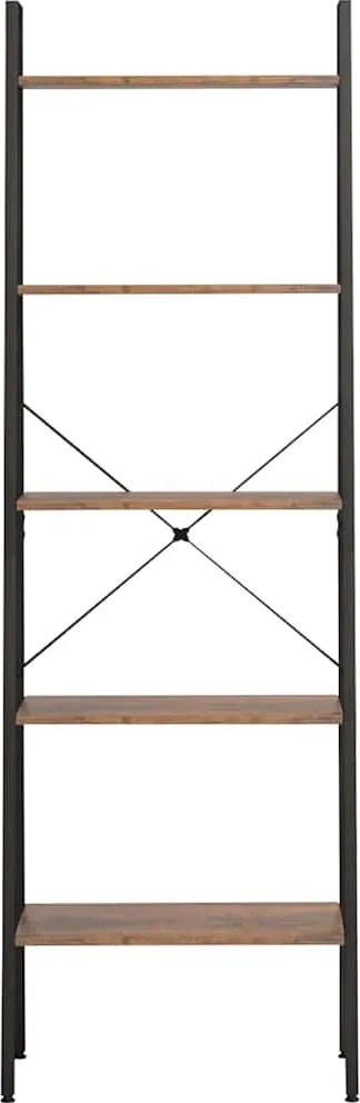5patrová stojící police tmavě hnědá a černá 56 x 35 x 174 cm 336368