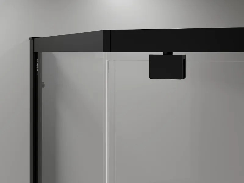 Mexen Exo sprchový kout pětiúhelníkový otočný 90 x 90 cm, transparentní, černý - 812-090-090-70-00