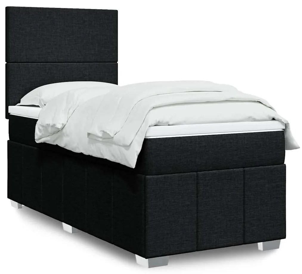 Box spring postel s matrací černá 80 x 200 cm textil 3293790