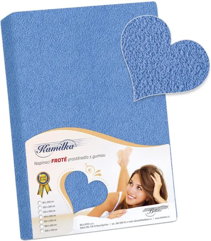 Bellatex Prostěradlo froté Modrá 200x200 cm