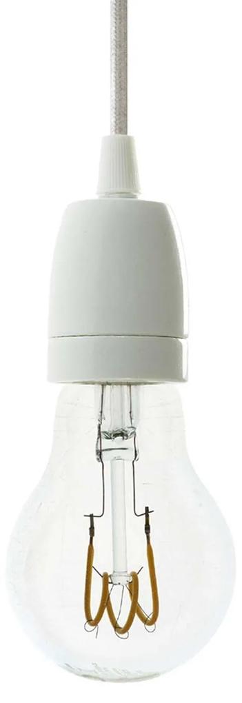 creative cables Závěsná lampa s textilním kabelem a barevnými detaily z porcelánu Barva: Bílá