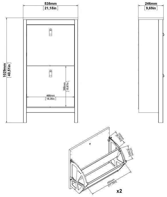 FALCO Botník Cadiz 83 černý