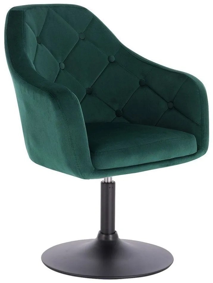LuxuryForm DESIGN Otočné křeslo ANDORA VELUR na černém talíři - zelené