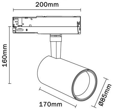 Mantra 3F Fiji, výkonný LED reflektor 40W 3000K 38°, bílá, průměr 8,5cm