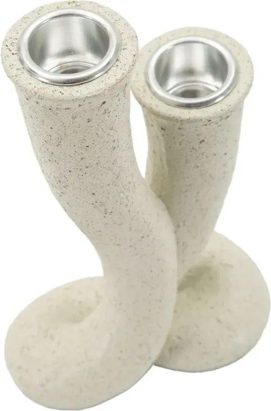Designový svícen Stons 17,5 cm krémový