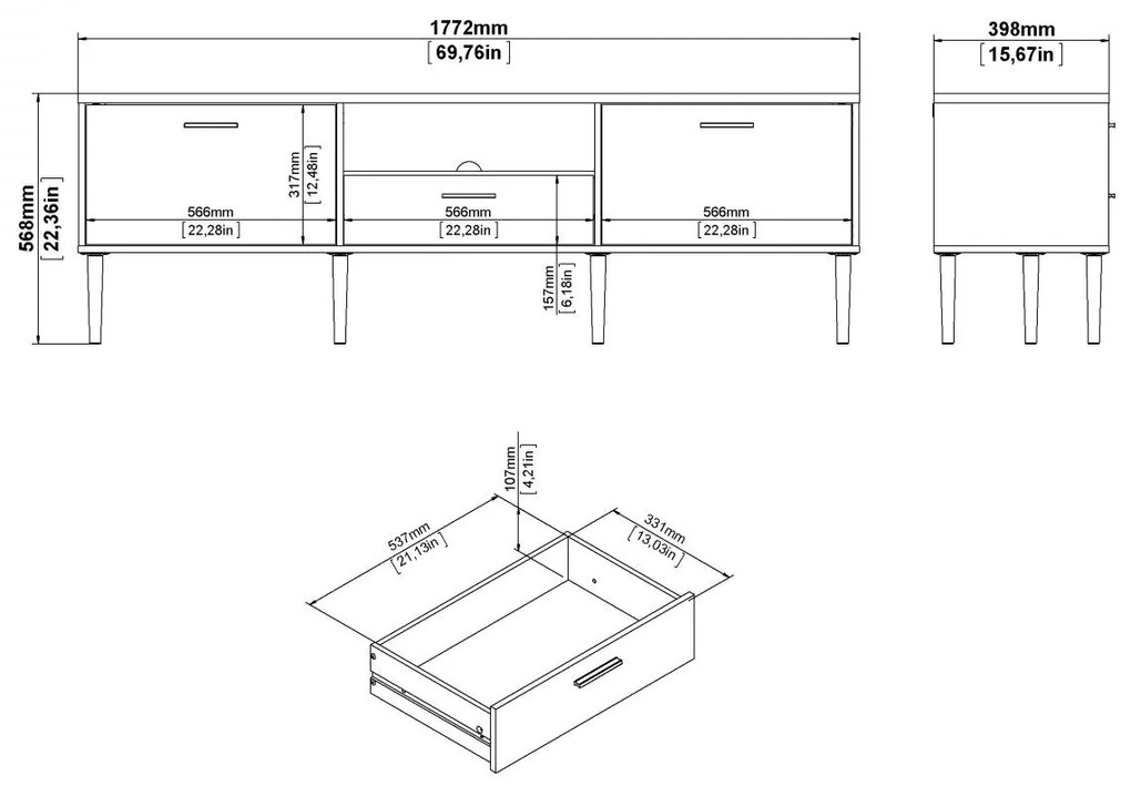 Tvilum TV stolek Mabela 408 černý mat