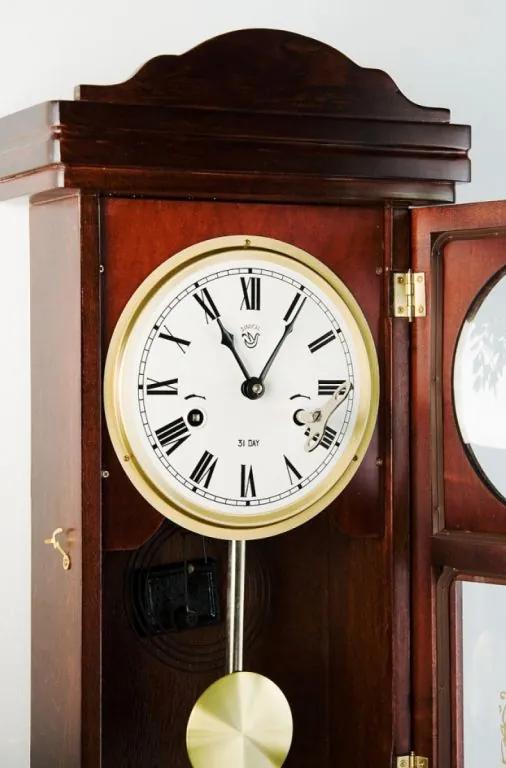 Nástěnné kyvadlové hodiny THESEUS mahagon - 60 cm