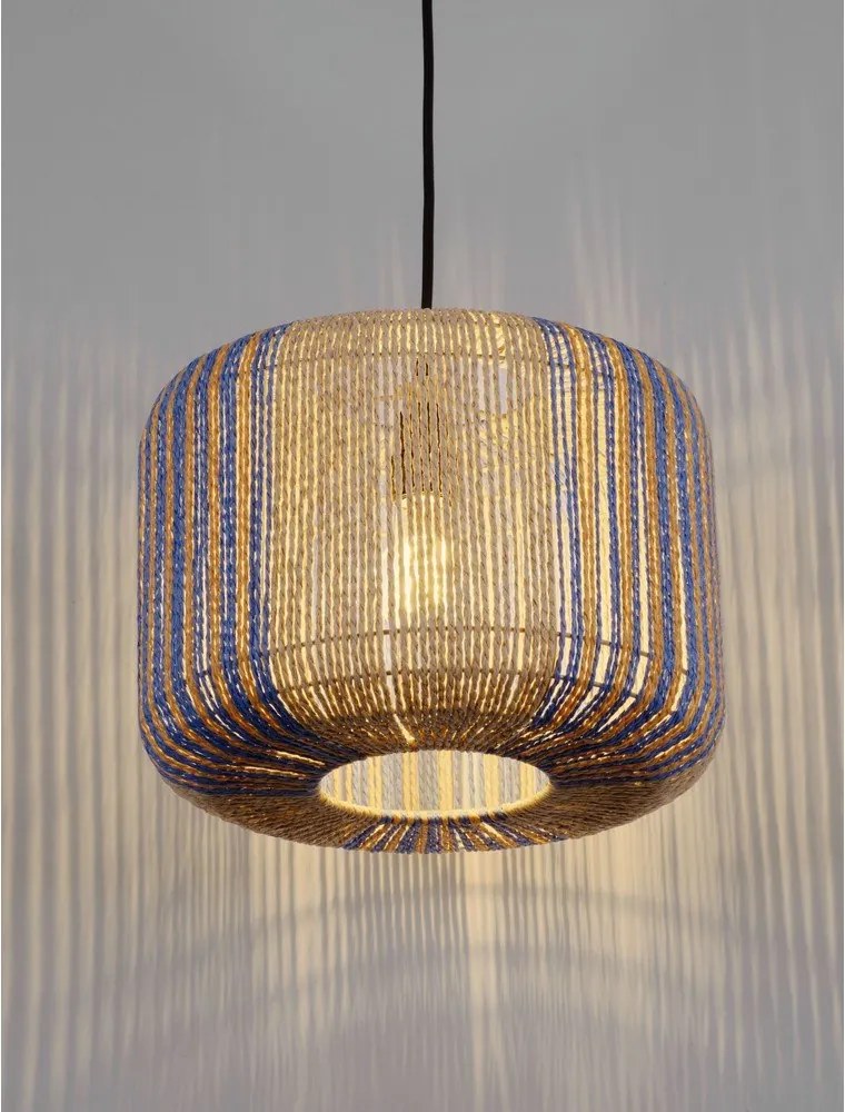 Modré/v přírodní barvě provazové závěsné svítidlo ø 33 cm Abby – Nova Luce