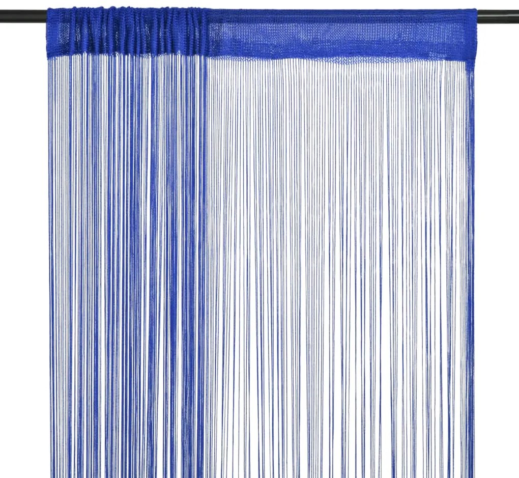 132407 vidaXL Provázkové záclony, 2 ks, 140x250 cm, modrá