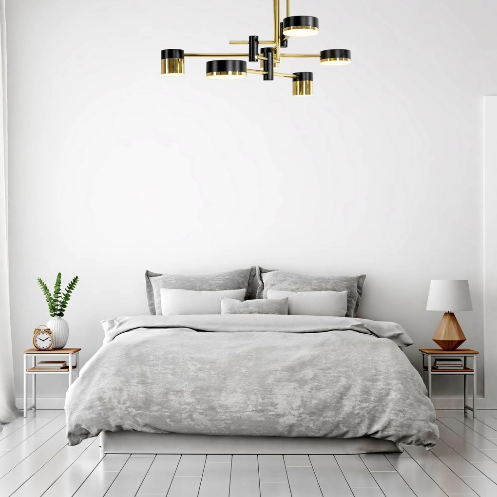 Toolight, LED stropní svítidlo APP1002-6C, zlatá-černá, OSW-06151
