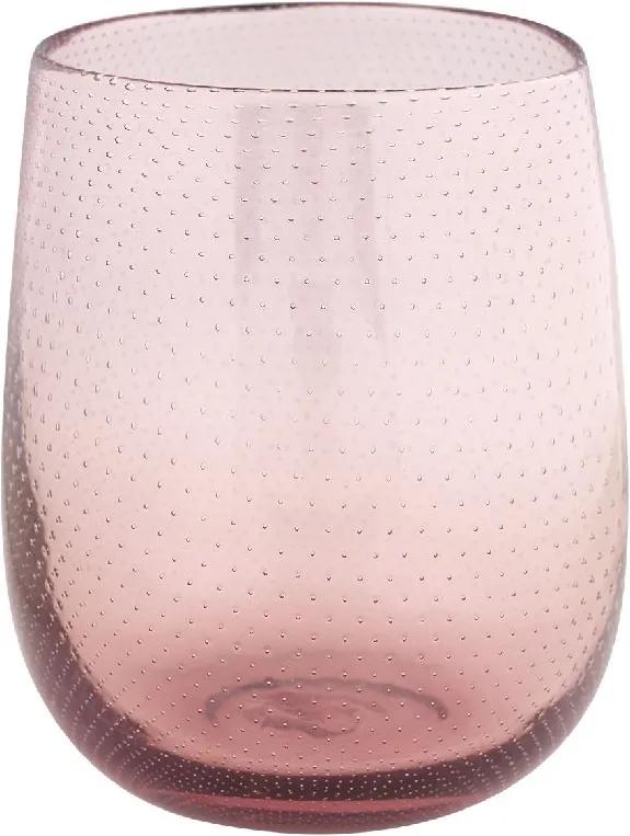 Skleněná váza Pale pink dots
