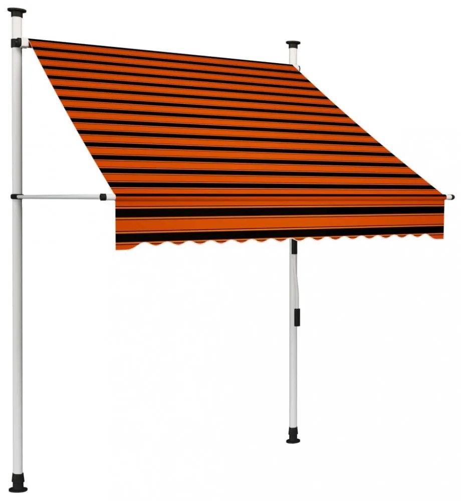 Ručně zatahovací markýza oranžová / hnědá Dekorhome 150 cm