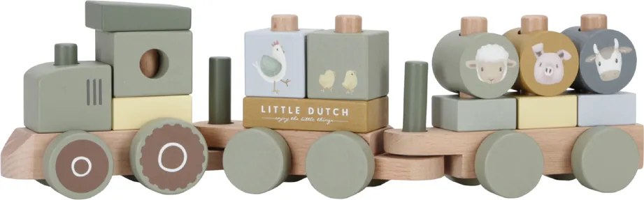 Little Dutch Dřevěný vláček traktor Farma