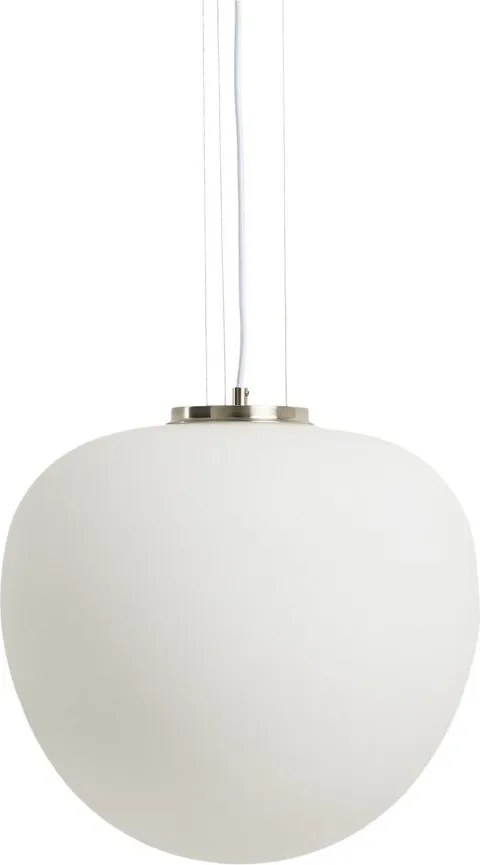 Bílé závěsné svítidlo se skleněným stínidlem ø 40 cm Ardali – Kave Home