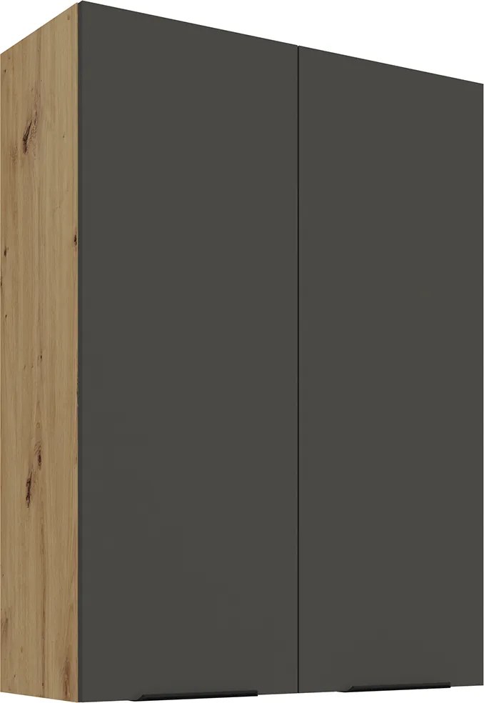ARIA pa | horní skříňka 80 G-108 2F policová | 80 cm | EXTRA VYSOKÁ | ANTI FINGERPRINT povrch | artisan/šedá grafit