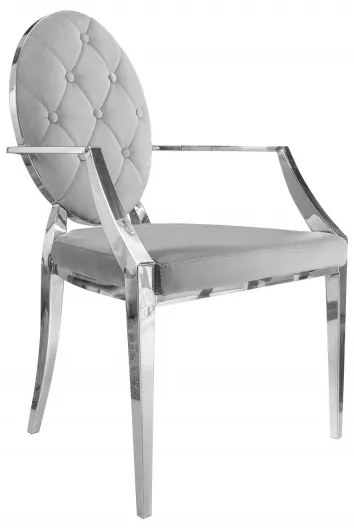 Modern Barock židle šedá/stříbrná