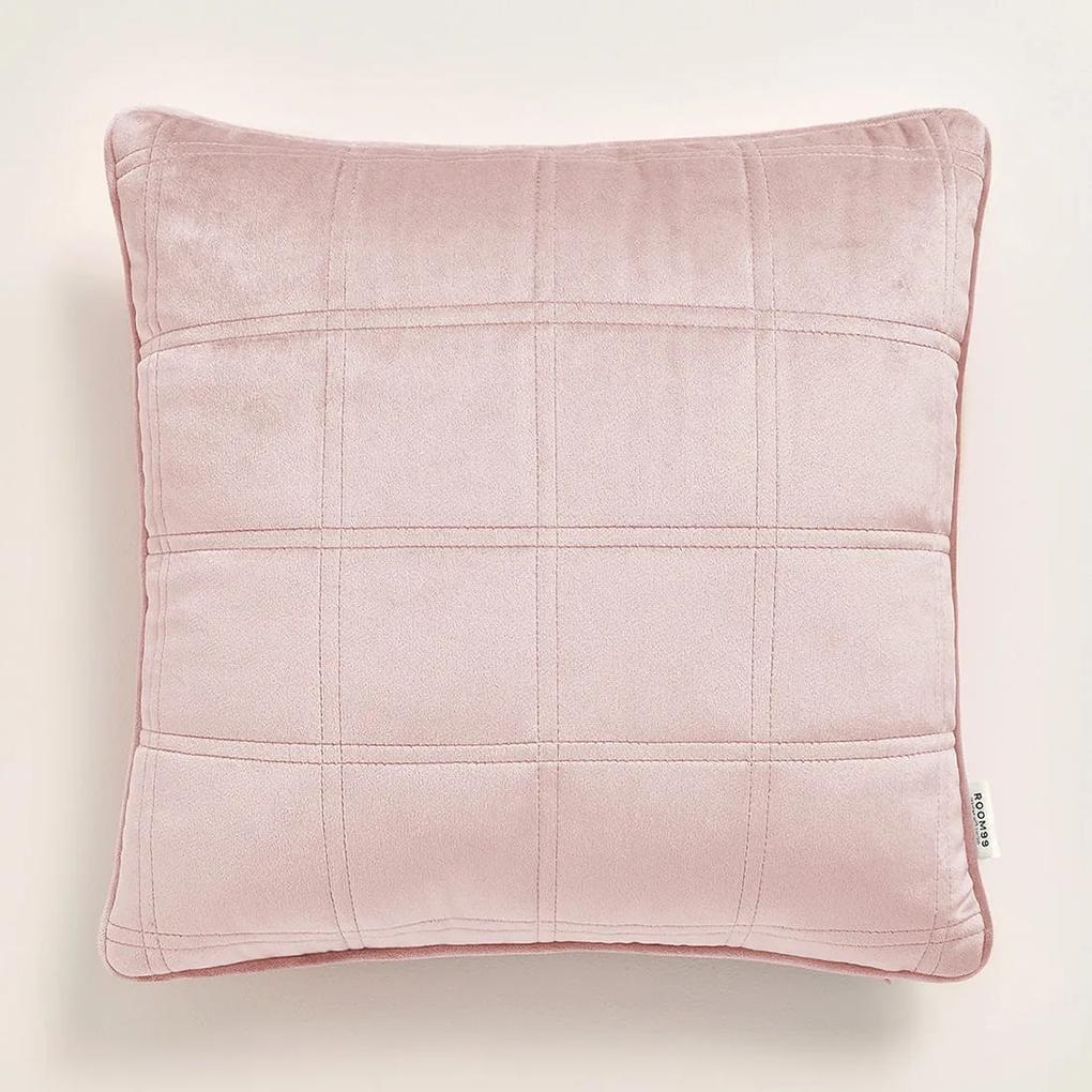 Room99 Dekorační povlak na polštář Colette Velvet Prošívané Kostky Barva: Růžová, Velikost: 30 x 50 cm