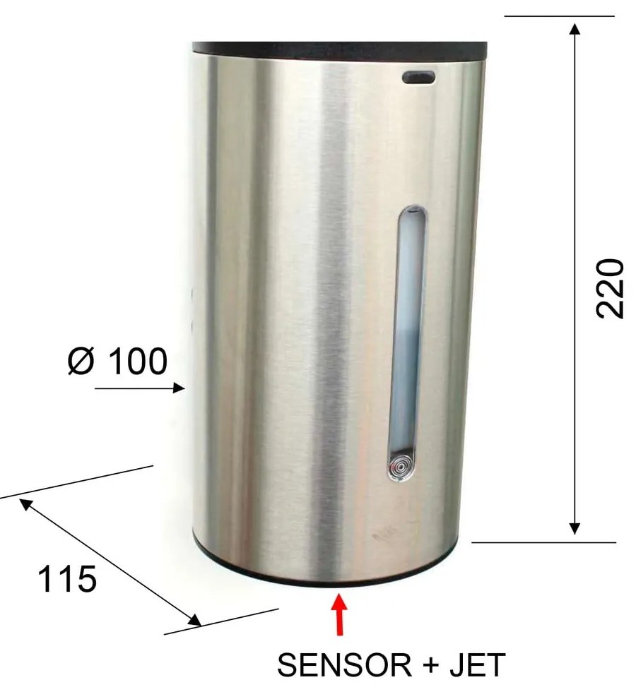Bezdotykový dávkovač mýdla z nerezové oceli v matně stříbrné barvě 650 ml – Sapho