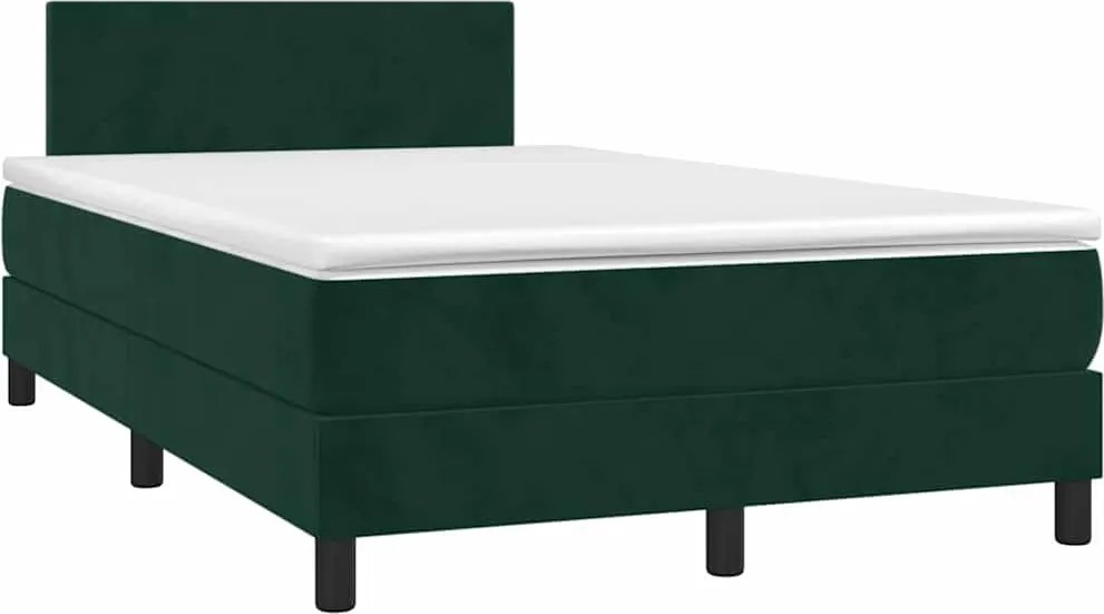 Box spring postel s matrací tmavě zelená 120 x 200 cm samet 3141176