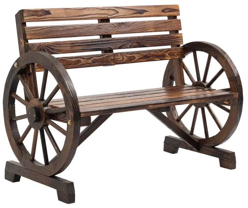 Zahradní designová lavice pro 2 osoby, dřevo masiv, tmavě hnědá, 105,5 x 56 x 79 cm 84B-183V00TN