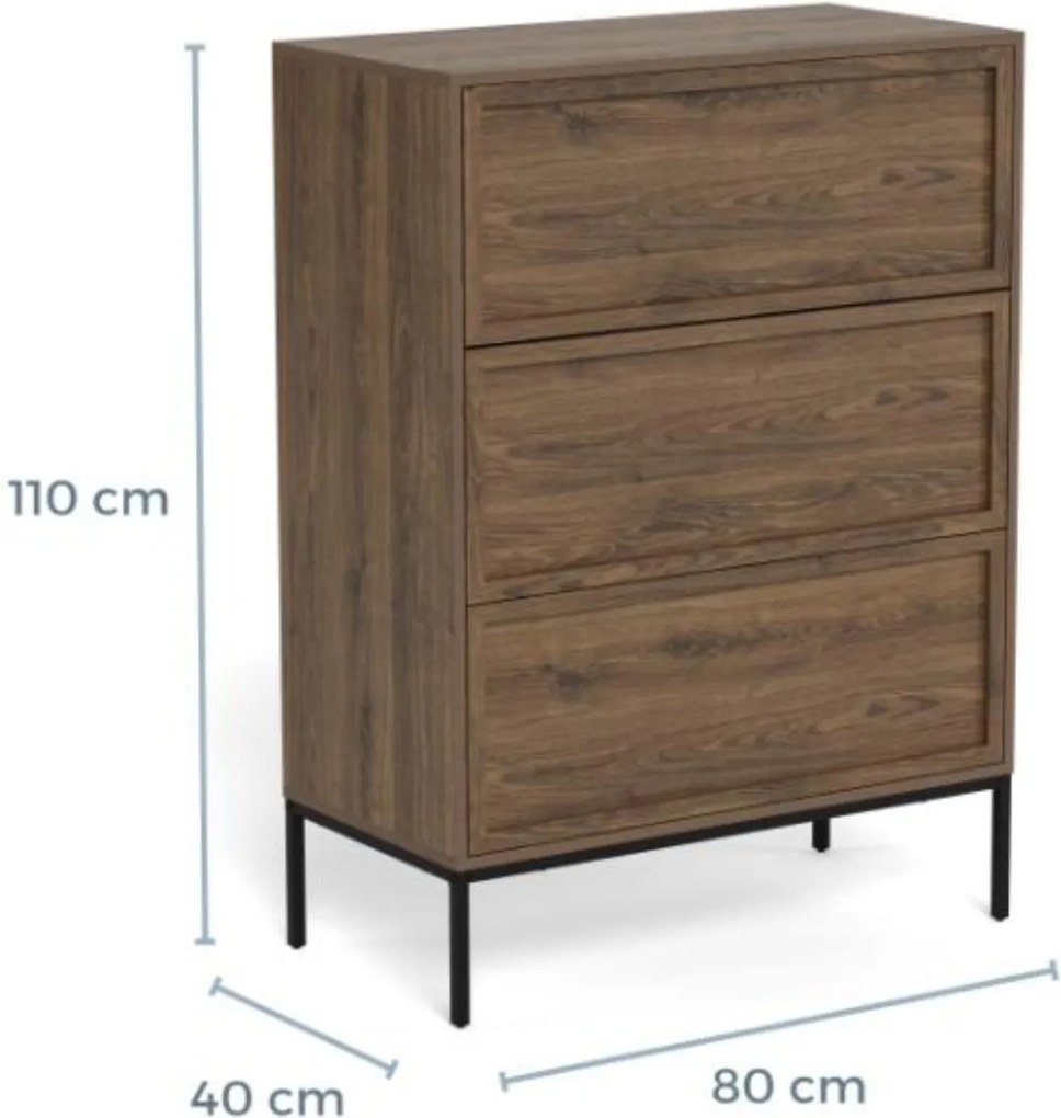 Komoda Palmdale 80 cm dub kouřový