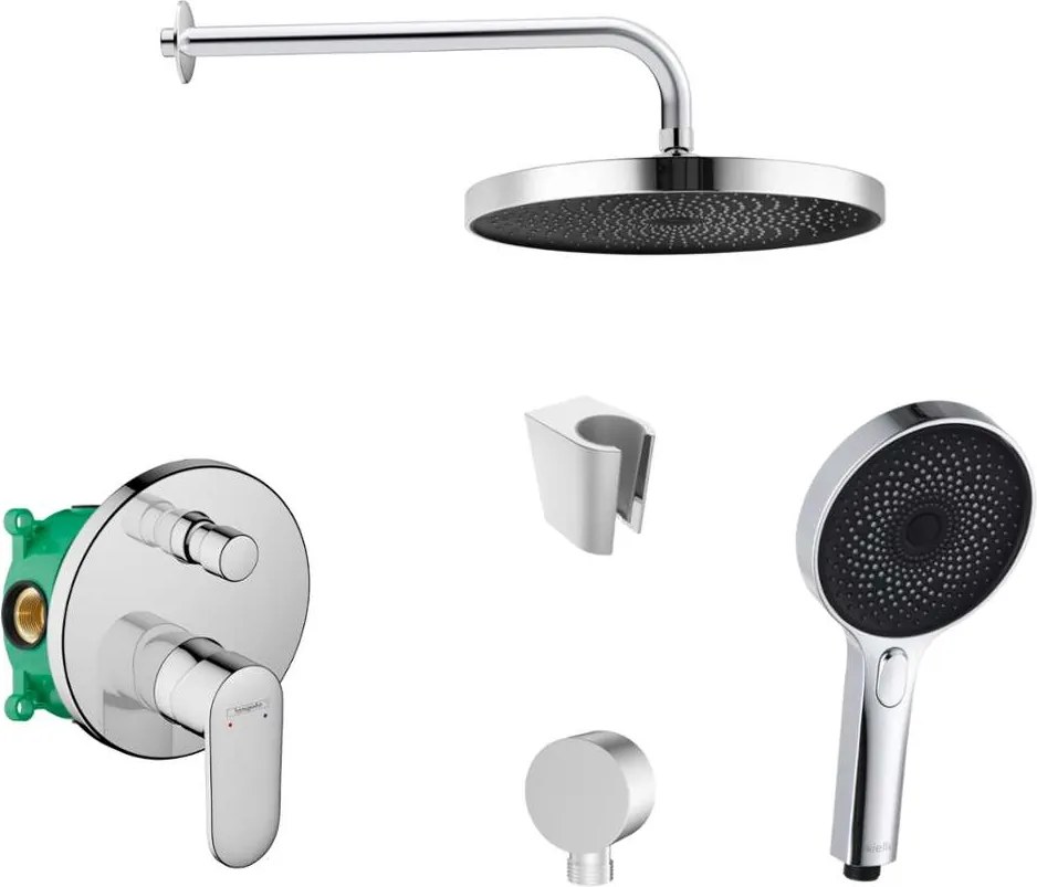 SANITINO - Sprchový set s baterií a tělesem pod omítku Hansgrohe, příslušenství kielle, chrom SANI21HKK008
