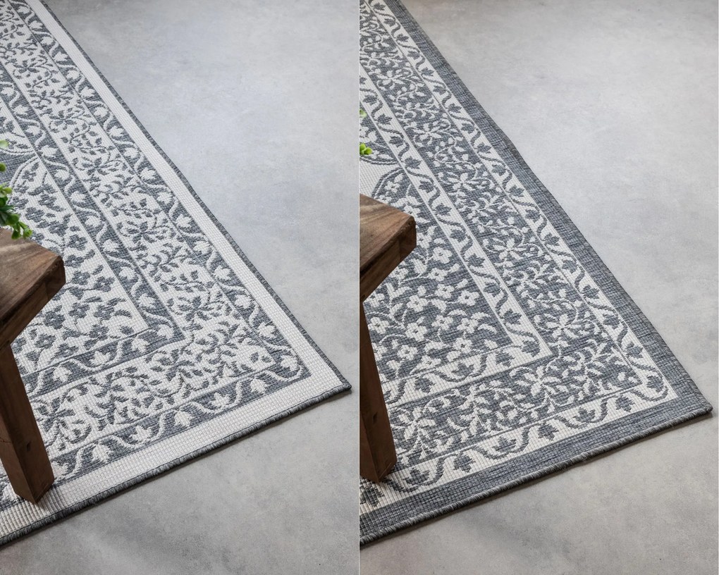 ELLE Decoration, Kusový koberec Gemini 106023 Silver z kolekce Elle – na ven i na doma, 120x170, šedá, chodba / předsíň