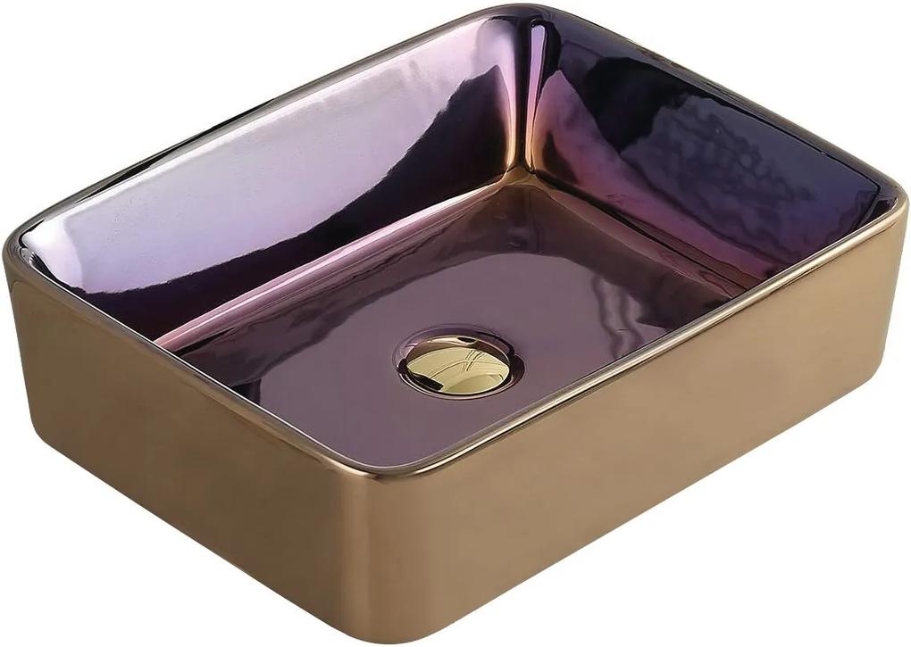 Mexen CATIA umyvadlo, 48x37 cm, fialová-zlatá, 21314855