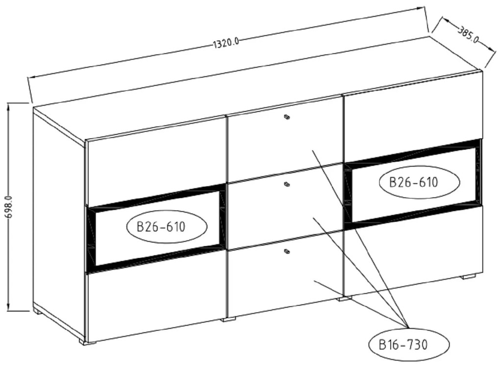 Komoda BRYCE, schiefer