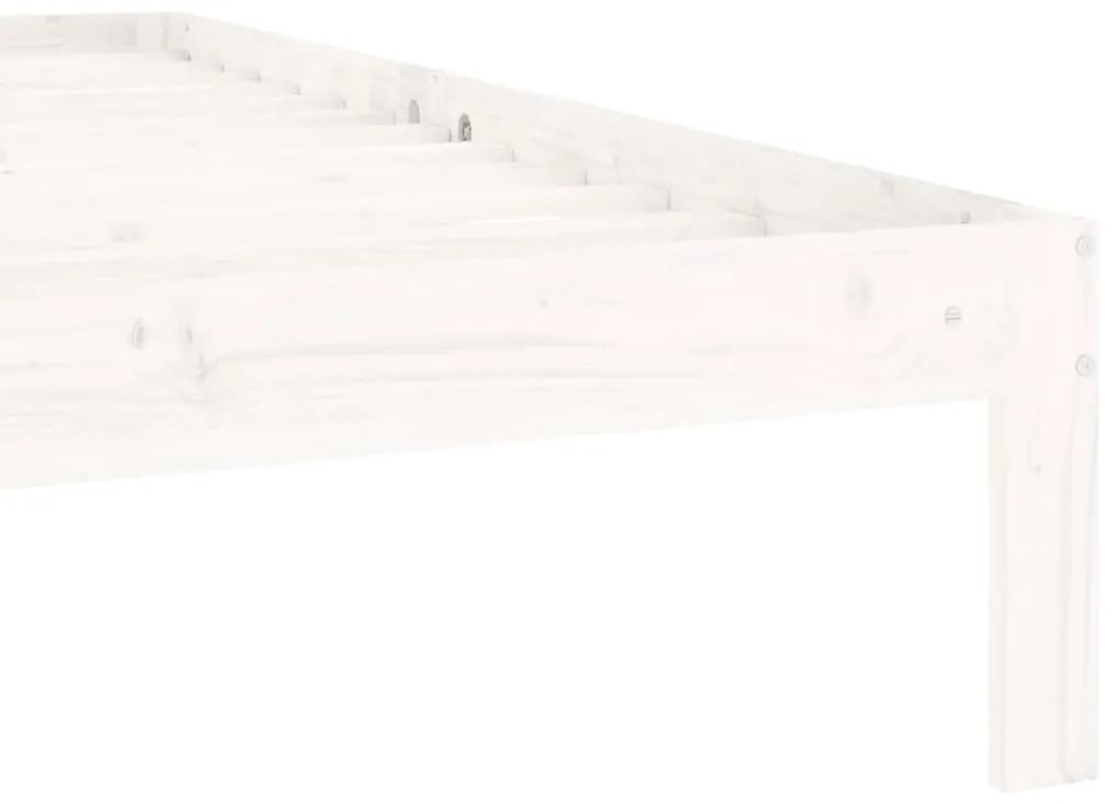 Rám postele bílý masivní borovice 100 x 200 cm - Default Title
