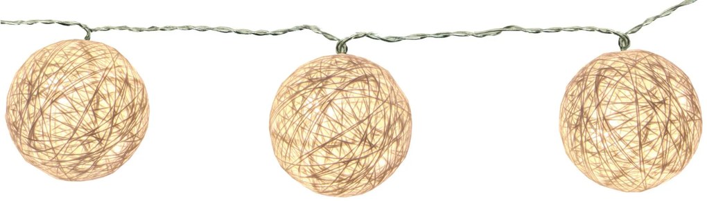 STAR TRADING Světelný lampionový řetěz Jolly White, bílá barva, plast, textil