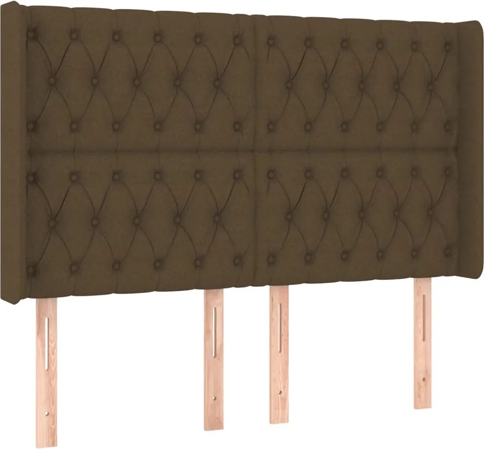 Box spring postel s matrací a LED tmavě hnědá 160x200 cm textil 3139128