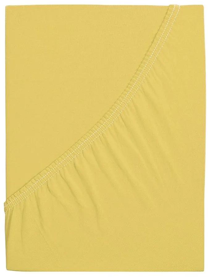 B.E.S. - Petrovice, s.r.o. Prostěradlo Jersey česaná bavlna MAKO - Žlutá 200 x 200
